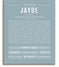 Jayde Personalized Name Meaning Art Prints – Name Stories