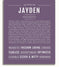 Jayden Personalized Name Meaning Art Prints – Name Stories