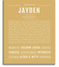 Jayden (female) | Name Art Print – Name Stories