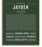 Jayden (female) | Name Art Print – Name Stories