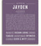 Jayden (male) | Name Art Print – Name Stories