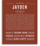 Jayden Personalized Name Meaning Art Prints – Name Stories