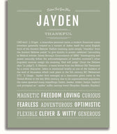 Jayden (male) | Name Art Print – Name Stories