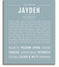 Jayden Personalized Name Meaning Art Prints – Name Stories