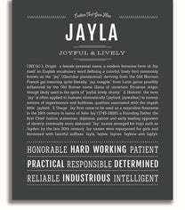 Jayla | Name Art Print – Name Stories