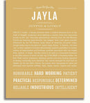 Jayla Personalized Name Meaning Art Prints – Name Stories