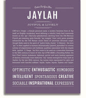 Jaylah | Name Art Print – Name Stories