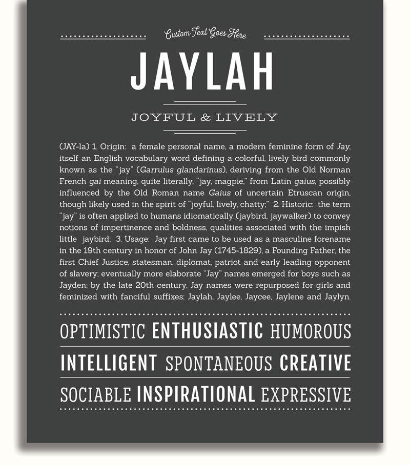Jaylah Personalized Name Meaning Art Prints – Name Stories
