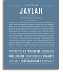 Jaylah Personalized Name Meaning Art Prints – Name Stories