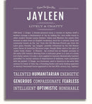 Jayleen Personalized Name Meaning Art Prints – Name Stories
