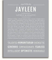 Jayleen Personalized Name Meaning Art Prints – Name Stories