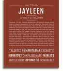 Jayleen | Name Art Print – Name Stories
