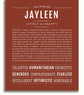 Jayleen Personalized Name Meaning Art Prints – Name Stories