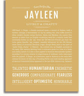 Jayleen Personalized Name Meaning Art Prints – Name Stories