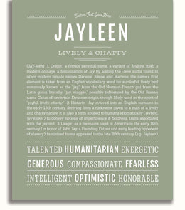 Jayleen | Name Art Print – Name Stories