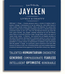 Jayleen Personalized Name Meaning Art Prints – Name Stories