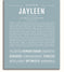Jayleen Personalized Name Meaning Art Prints – Name Stories