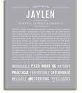 Jaylen Personalized Name Meaning Art Prints – Name Stories