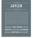 Jaylen Personalized Name Meaning Art Prints – Name Stories