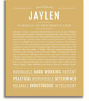Jaylen (male) | Name Art Print – Name Stories