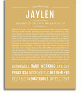 Jaylen Personalized Name Meaning Art Prints – Name Stories