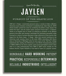 Jaylen Personalized Name Meaning Art Prints – Name Stories