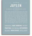 Jaylen (male) | Name Art Print – Name Stories