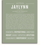 Jaylynn | Name Art Print – Name Stories