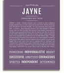Jayne | Name Art Print – Name Stories