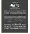 Jayne | Name Art Print – Name Stories