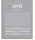 Jayne | Name Art Print – Name Stories
