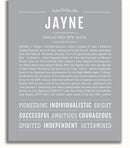 Jayne | Name Art Print – Name Stories