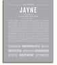 Jayne | Name Art Print – Name Stories