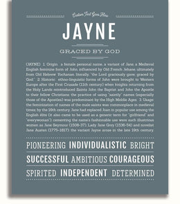 Jayne | Name Art Print – Name Stories