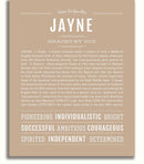 Jayne | Name Art Print – Name Stories