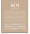 Jayne | Name Art Print – Name Stories