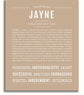 Jayne | Name Art Print – Name Stories