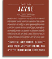 Jayne | Name Art Print – Name Stories