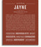 Jayne | Name Art Print – Name Stories