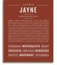 Jayne | Name Art Print – Name Stories