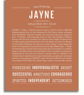 Jayne | Name Art Print – Name Stories