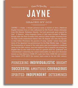 Jayne | Name Art Print – Name Stories