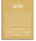 Jayne | Name Art Print – Name Stories