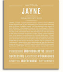 Jayne | Name Art Print – Name Stories