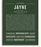 Jayne | Name Art Print – Name Stories