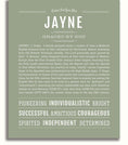 Jayne | Name Art Print – Name Stories
