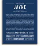 Jayne | Name Art Print – Name Stories