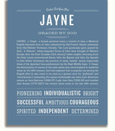 Jayne | Name Art Print – Name Stories