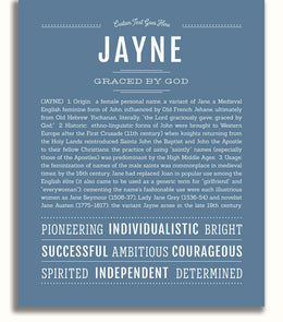 Jayne | Name Art Print – Name Stories