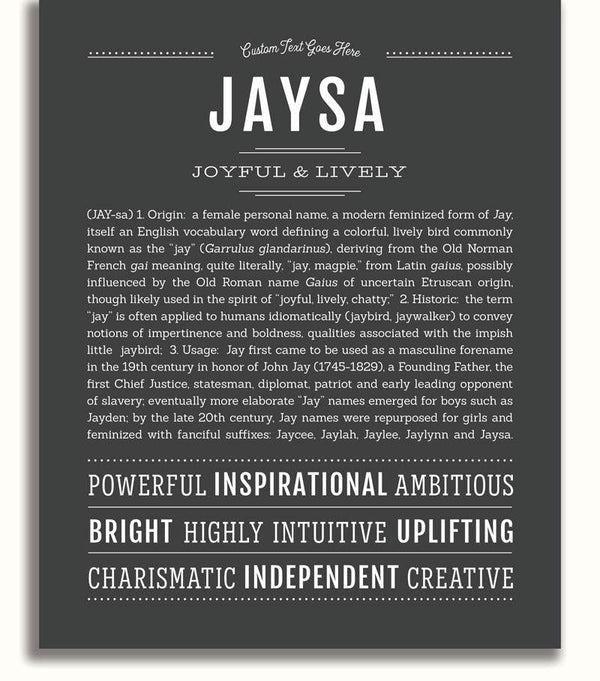 Jaysa | Name Art Print - Personalized Custom Gifts – Name Stories